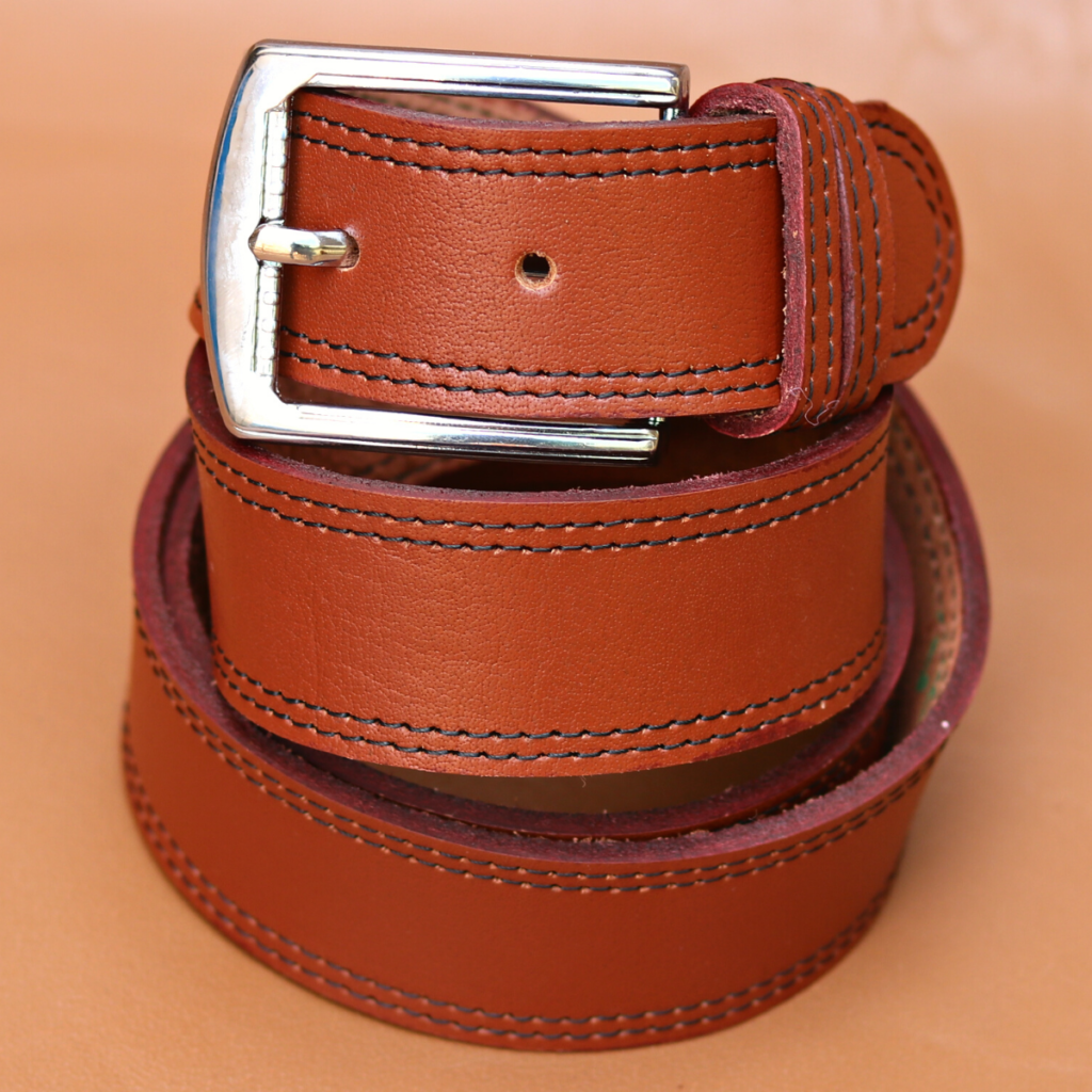 Brown Leather belt for men - Executive - All Brown – Mender Leather Factory