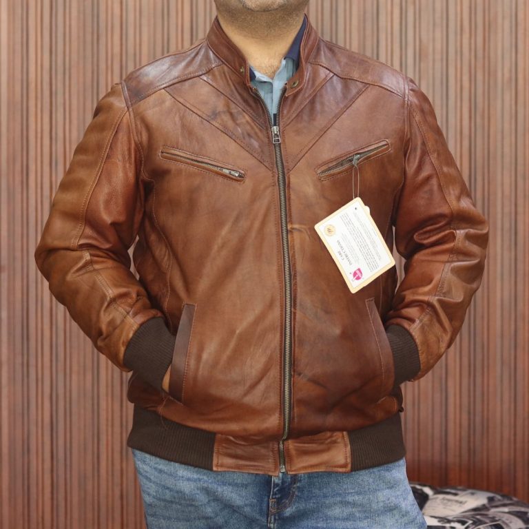 Eagle Terry Brown Jacket - Sheep Leather - Mender Leather Factory