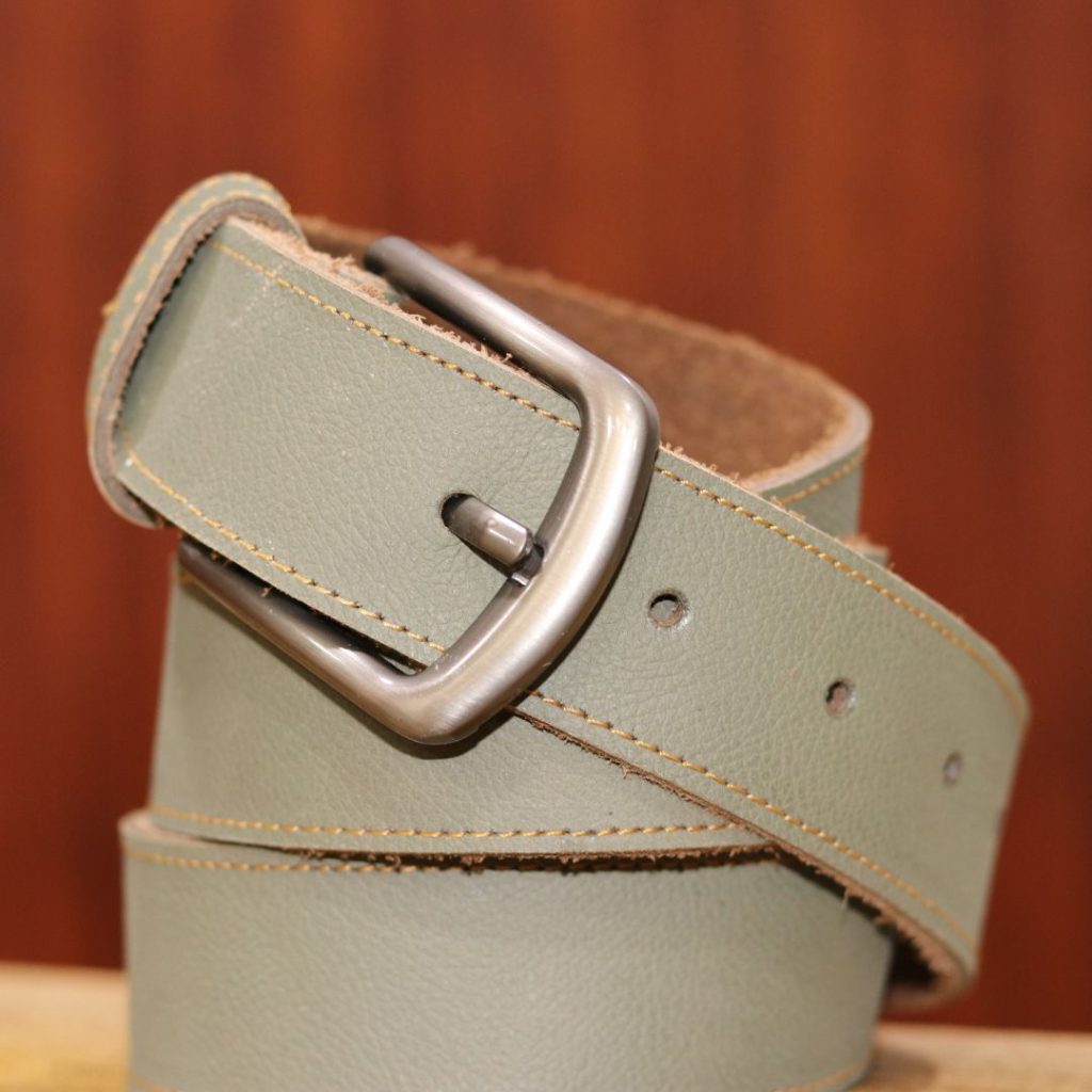 Men and Women Mint Green Genuine Leather Belt (1.5 Inches Wide ...